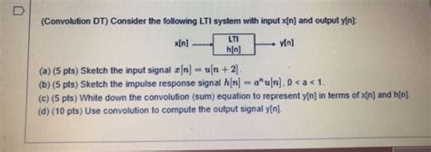 Solved Convolution DT Consider The Following LTI System Chegg Com