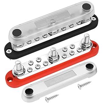 DaierTek A Copper Bus Bar V Power Distribution Block With Cover X M Studs X M