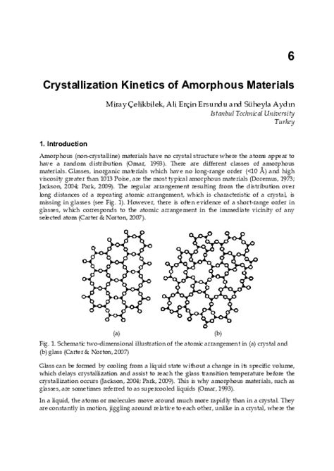Pdf Crystallization Kinetics Of Amorphous Materials