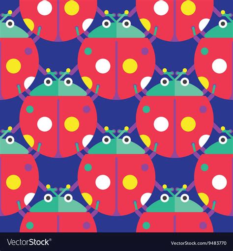 Seamless Ladybug Pattern Insect Royalty Free Vector Image