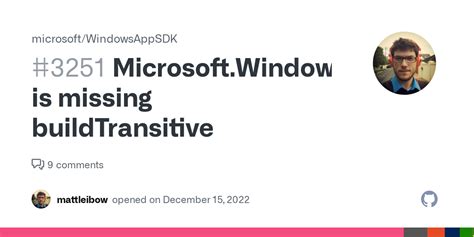 Microsoftwindowssdkbuildtools Is Missing Buildtransitive · Issue 3251 · Microsoft