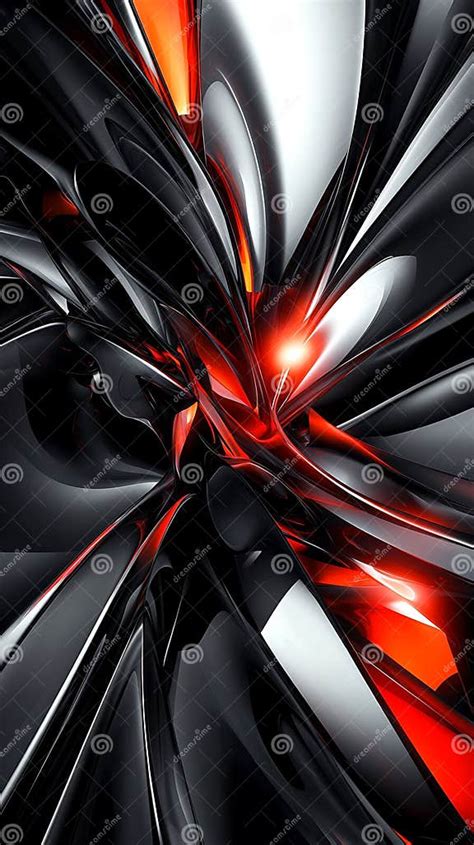 Bold Black And Red Abstract Design With Sharp Contrasts And Depth Stock Illustration