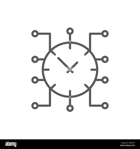 Real Time Icon Color Line Outline Vector Sign Linear Style Pictogram Isolated On White