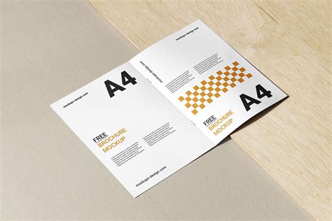 Free Minimal A4 Bifold Brochure Mockup Psd Psfreebies