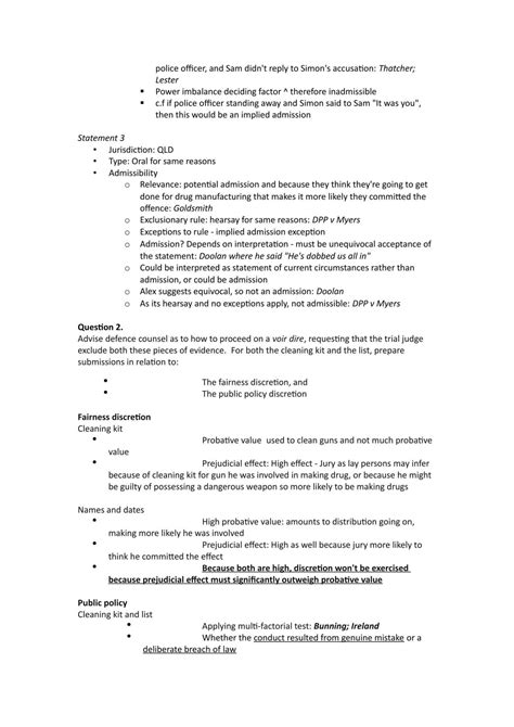 evidence tutorial notes llb303 evidence qut thinkswap
