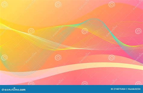 Abstract Yellow Pink Lines Curve Wave With Soft Gradient Background Stock Vector Illustration
