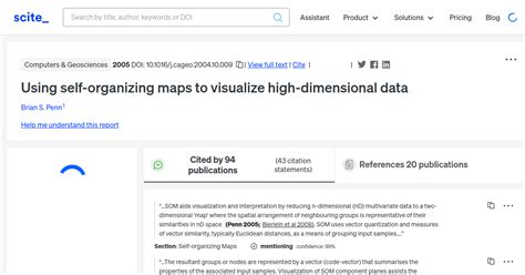 Citation Report Using Self Organizing Maps To Visualize High