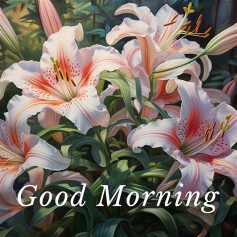 Good Morning Lily Flowers Images Wishes Greetings