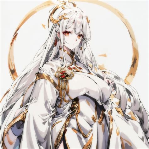 Anime Girl With White Hair And Gold Eyes