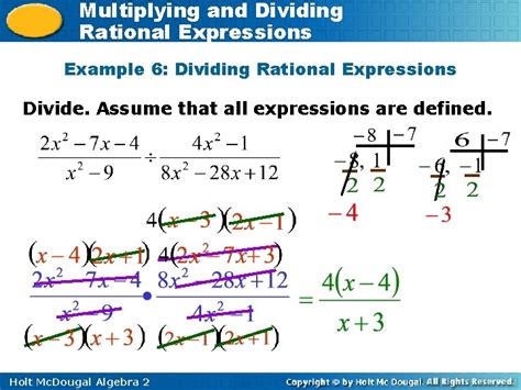 Multiplying Andand Dividing Multiplying Dividing Rational Expressions How