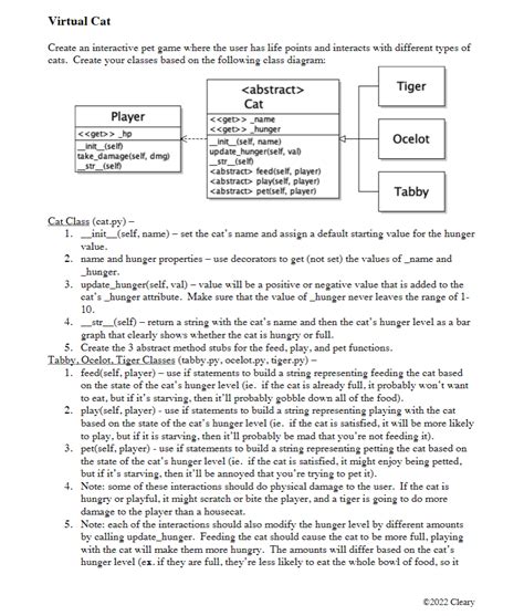 Solved Virtual Cat Create An Interactive Pet Game Where The Chegg
