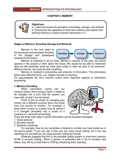 Chapter 5 Memory Introduction To Psychology Pdf Memory Recall