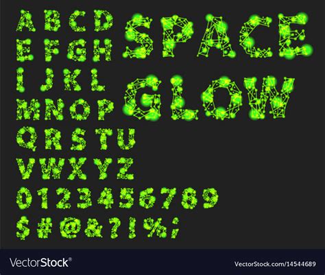Font Space Alphabet Typeface Script With Minimal Vector Image