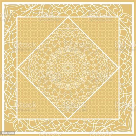 템플릿 소파 광장 베개에 대 한 인쇄입니다 손그리기 만다라와 꽃 형상 패턴입니다 벡터 일러스트입니다 직물 섬유 두건 Scarg