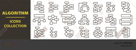 algorithm icons set vector and photo free trial bigstock