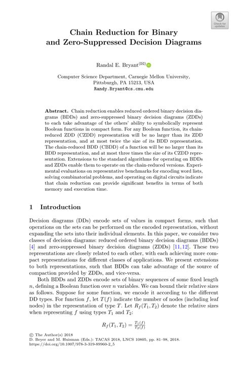 Pdf Chain Reduction For Binary And Zero Suppressed Decision Diagrams