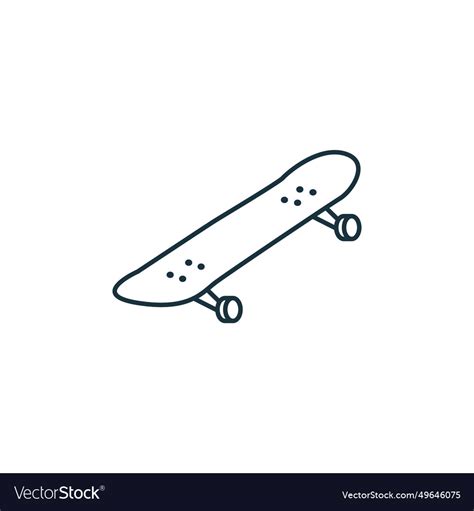 Skateboard Outline Icon Monochrome Simple Sign Vector Image
