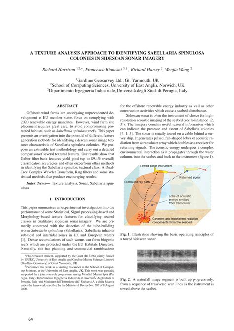 Pdf A Texture Analysis Approach To Identifying Sabellaria Spinulosa Colonies In Sidescan Sonar