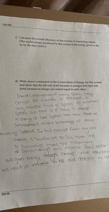 C Calculate The Overall Efficiency Of This System Of Chegg