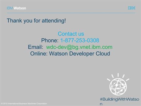 Custom Image Classifier With Visual Recognition Building With Watson Ppt