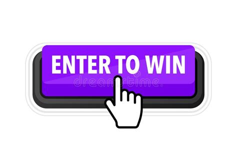 Enter To Win Button With Cursor Pointer Click Vector Web Button