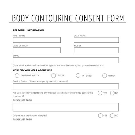 Body Contouring Consent Form Abi Cole Aesthetics