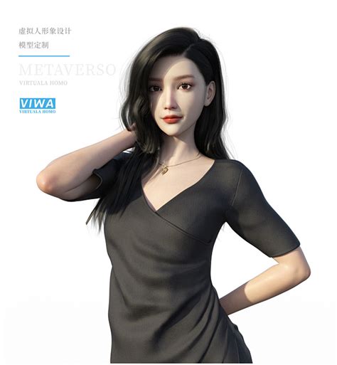 超写实虚拟数字人VIWA Ⅱ WALIN娲灵作品 角色 人物 生物 CG模型网