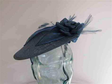 Small Hatinator With Organza Leaves In Moon Blue Love Fascinators