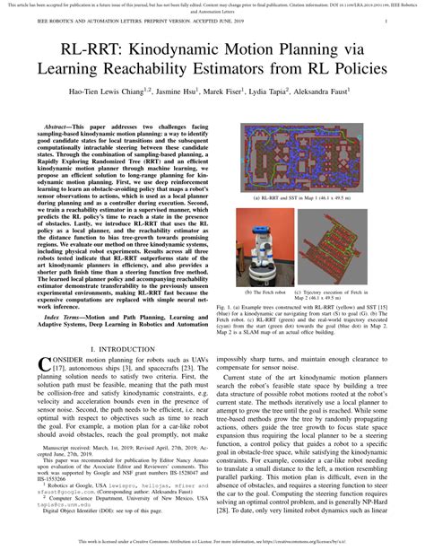 Pdf Rl Rrt Kinodynamic Motion Planning Via Learning Reachability Estimators From Rl Policies