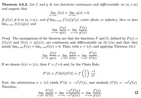 Calculus A Difficulty In Understanding A Proof For Lhospitals Rule