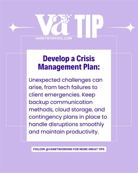 Va Tip Develop A Crisis Management Plan Virtual Assistant Networking