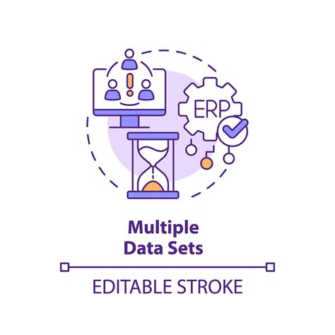 Editable Multiple Data Sets Icon Concept Isolated Vector Enterprise Resource Planning Thin