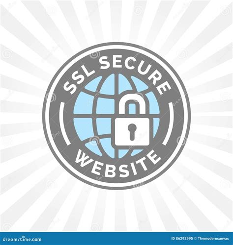 Secure Website Icon Grey Blue Globe With Ssl Padlock Sign Stock Vector Illustration Of