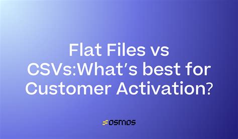 Flat Files Vs Csvs Whats Best For Customer Activation