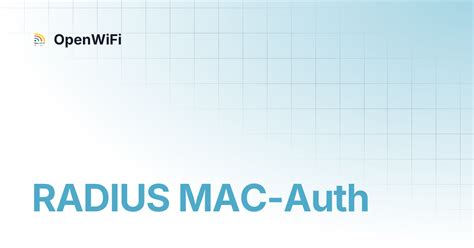 Radius Mac Auth Openwifi