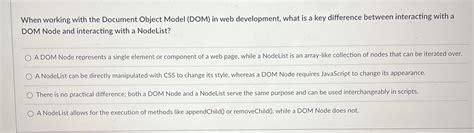 Solved When Working With The Document Object Model Dom ﻿in