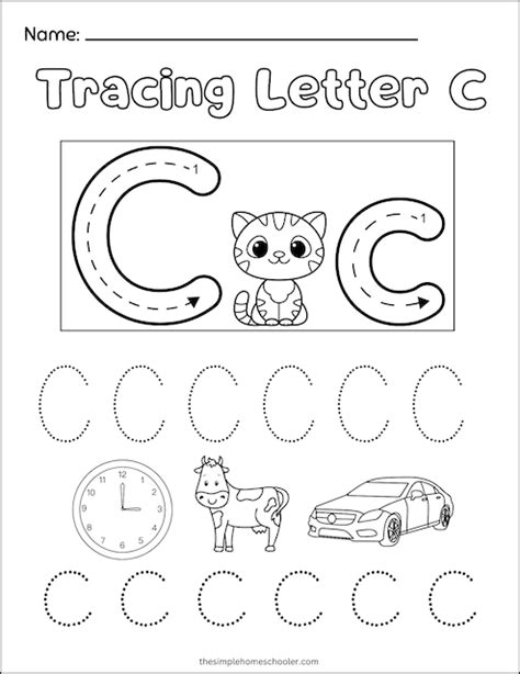 10 Tracing Letter C Worksheets Easy Print And Free The Simple Homeschooler