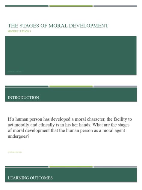 M2 Lesson 3 The Stages Of Moral Development Pdf Morality Conscience
