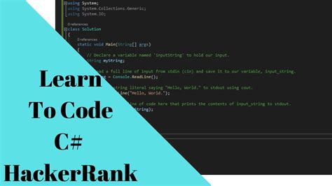 Make Your First C Program Hackerrank 30 Days Of Code Day 0 Hello World Youtube
