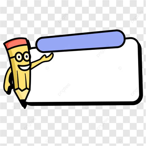 Text Box Illustration With Cartoon Yellow Pencil Character Holding Out