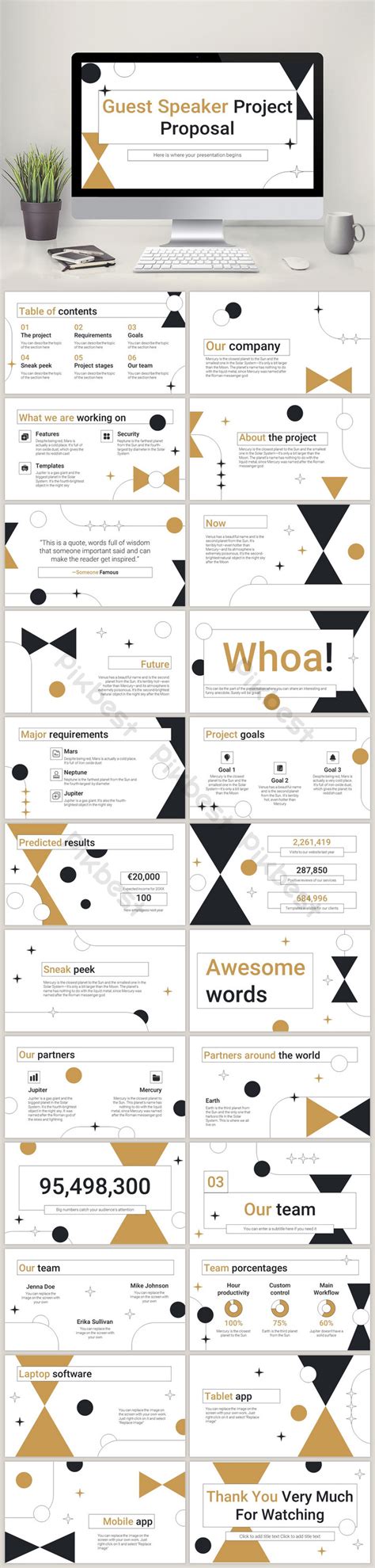 Guest Speaker Project Proposal White PowerPoint PPTX Template Free Download Pikbest