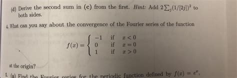 Solved D Derive The Second Sum In C From The First Chegg Com