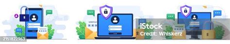 Set Of Flat Illustrations Of Twostep Verification Otp Authentication Password Onetime Password