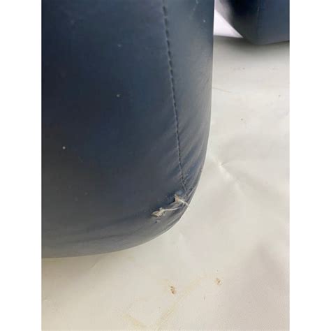 Pair Mid Century Blue Leather Matching Pod Style Chairs Chairish