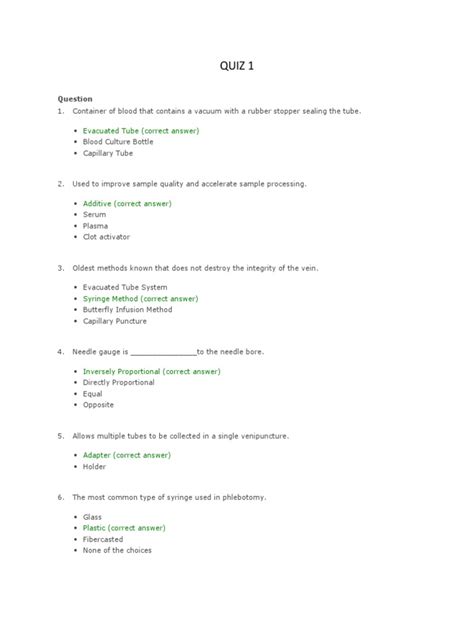 Quiz 1 Review Pdf Medicine Clinical Medicine