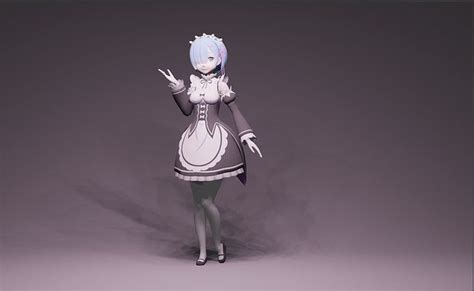 Anime Character Re Zero 3d Model Cgtrader