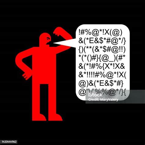 Man Screams Profanity Concept Man Swears And Calls Names Stock Illustration Download Image Now
