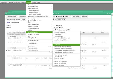 QuickBooks Audit Trail