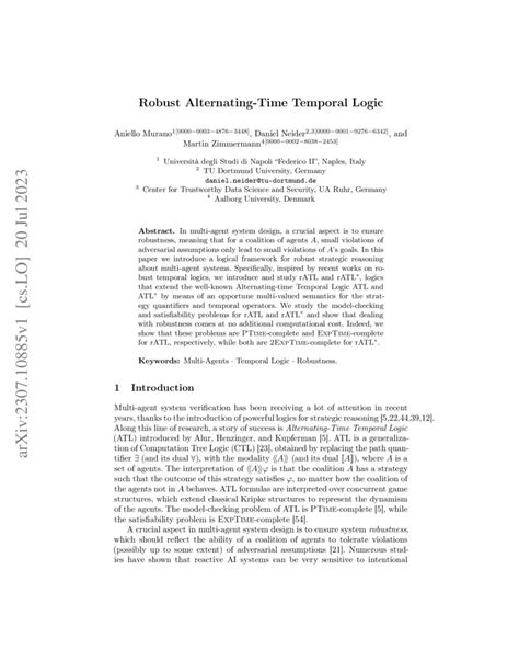 Robust Alternating Time Temporal Logic DeepAI