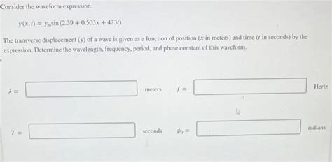 Solved Consider The Waveform Expression